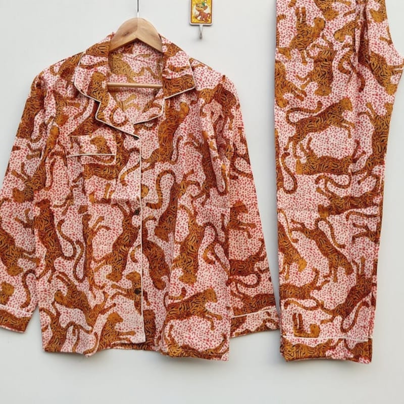 Cheetah Print Pajamas - Etsy