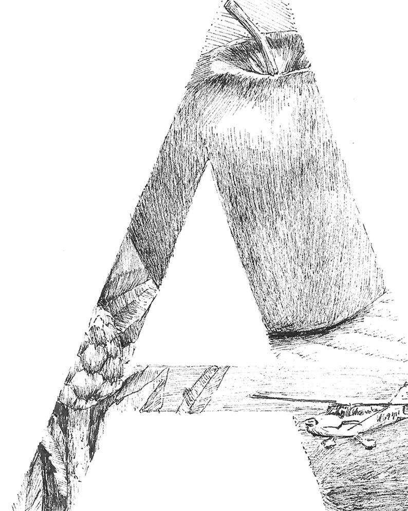 Letter "a" Artwork, Black and White Instant Download, Digital Print ...