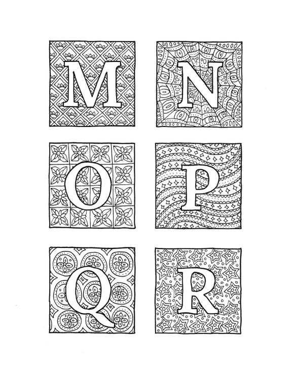Alphabet Adult Coloring Pages