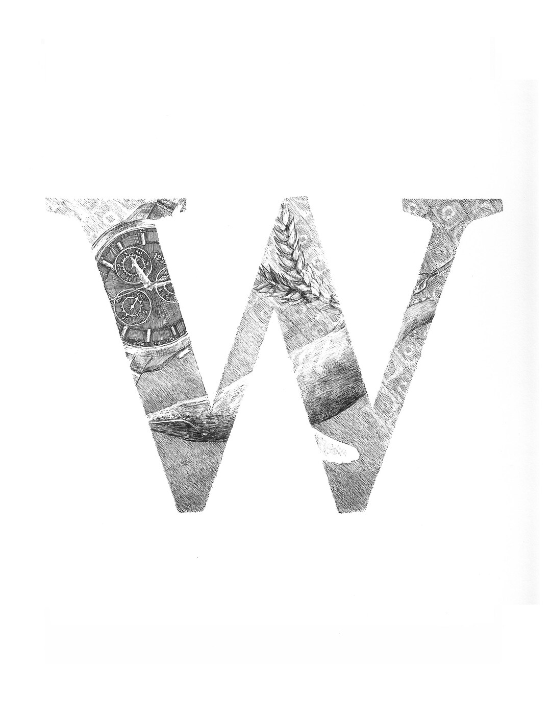 Instant Download | Digital Print Letter "w" | Monogram | Artwork ...