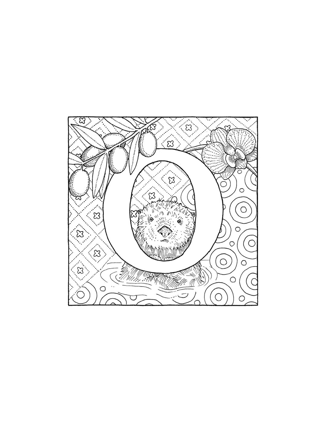 O Coloring Letter | Instant PDF Download | Letter Art | Adult Coloring ...