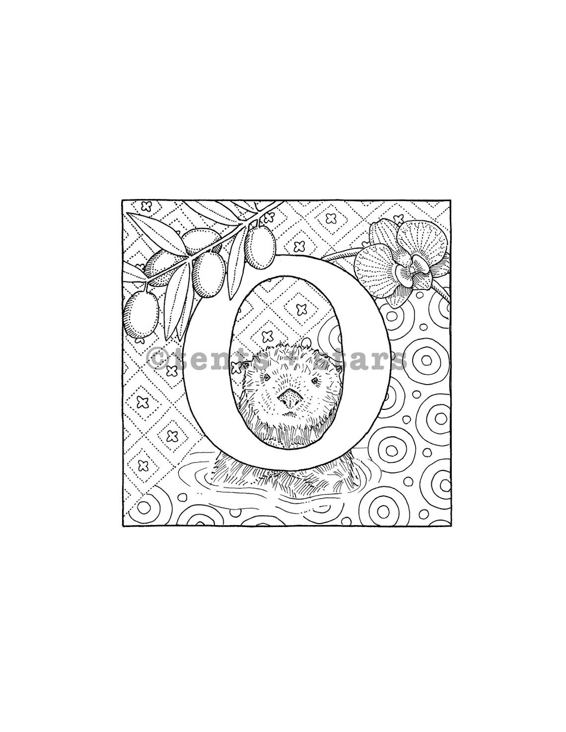 O Coloring Letter Instant PDF Download Letter Art Adult | Etsy