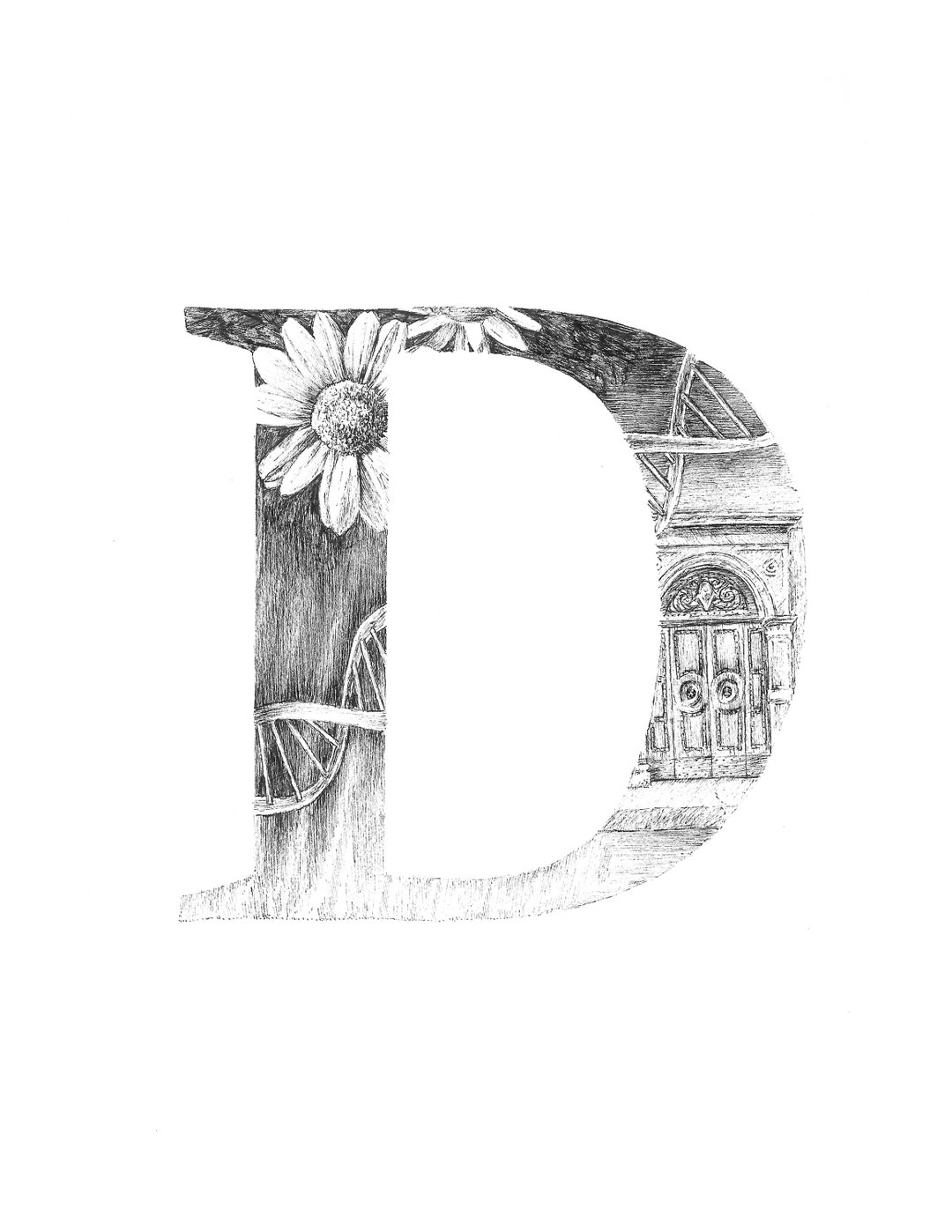 Instant Download | Digital Print Letter "d" | Monogram | Artwork ...