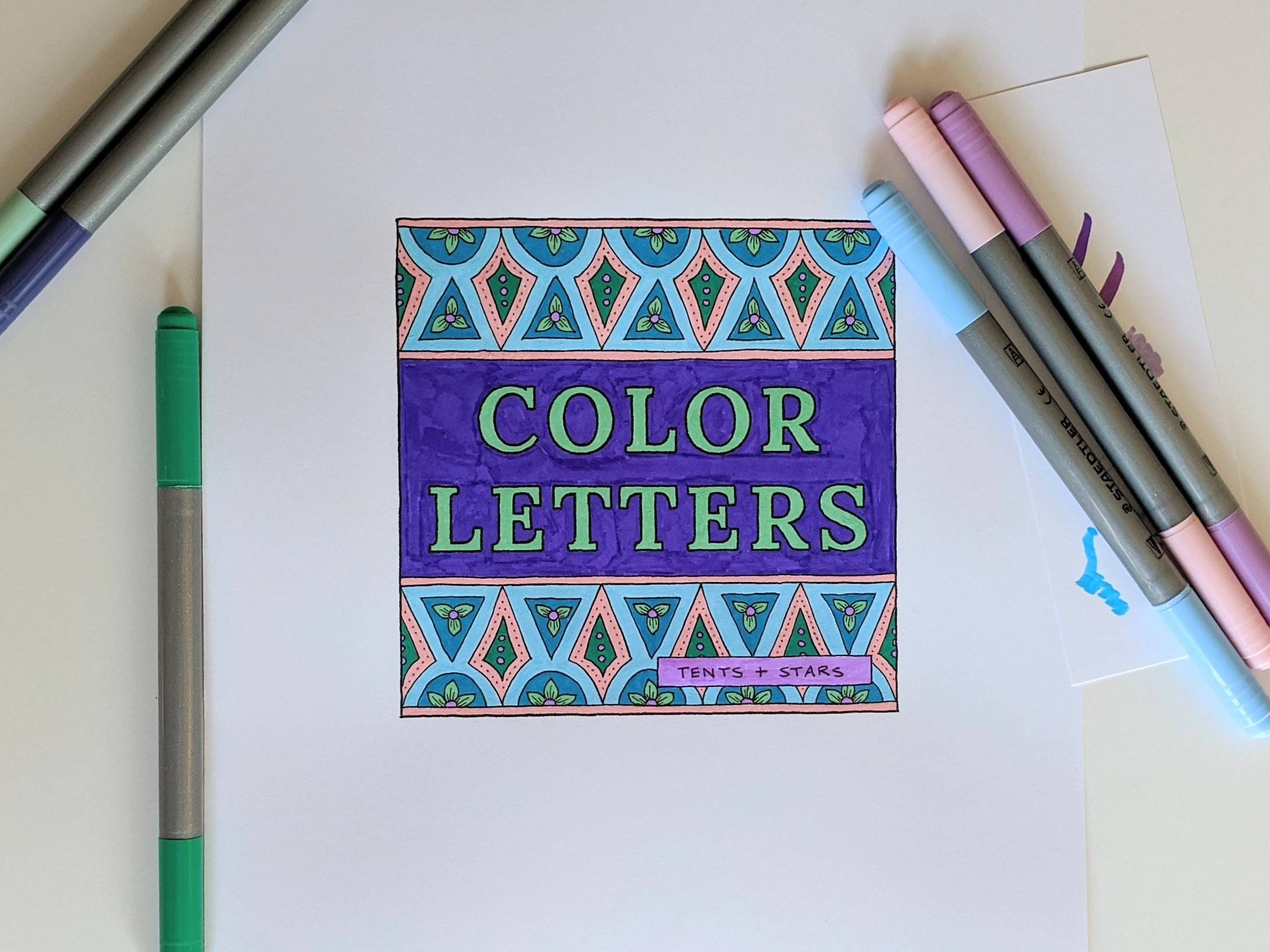 Alphabet Coloring Book, Instant PDF Download, Coloring Pages, Hand ...