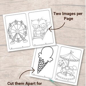 Fun at the Amusement Park Printable Mini Coloring Pages for - Etsy