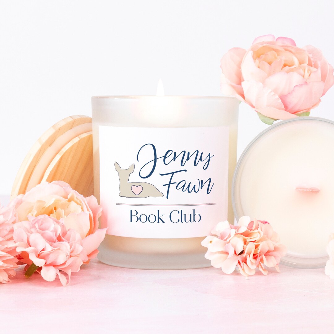 Jenny Fawn Book Club Candle Frosted (pink Wick) Glass - Etsy