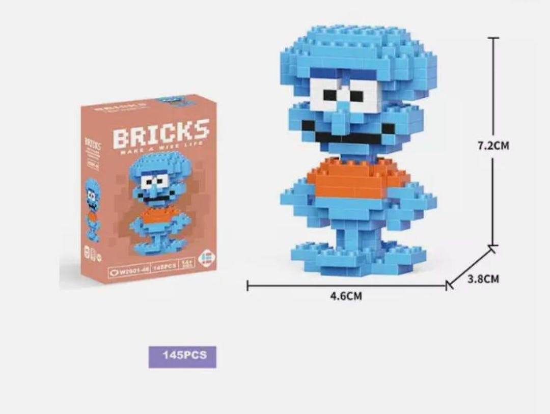 Nanoblock Bricks Mini Building Block Super Squidward Tentacles Brick ...