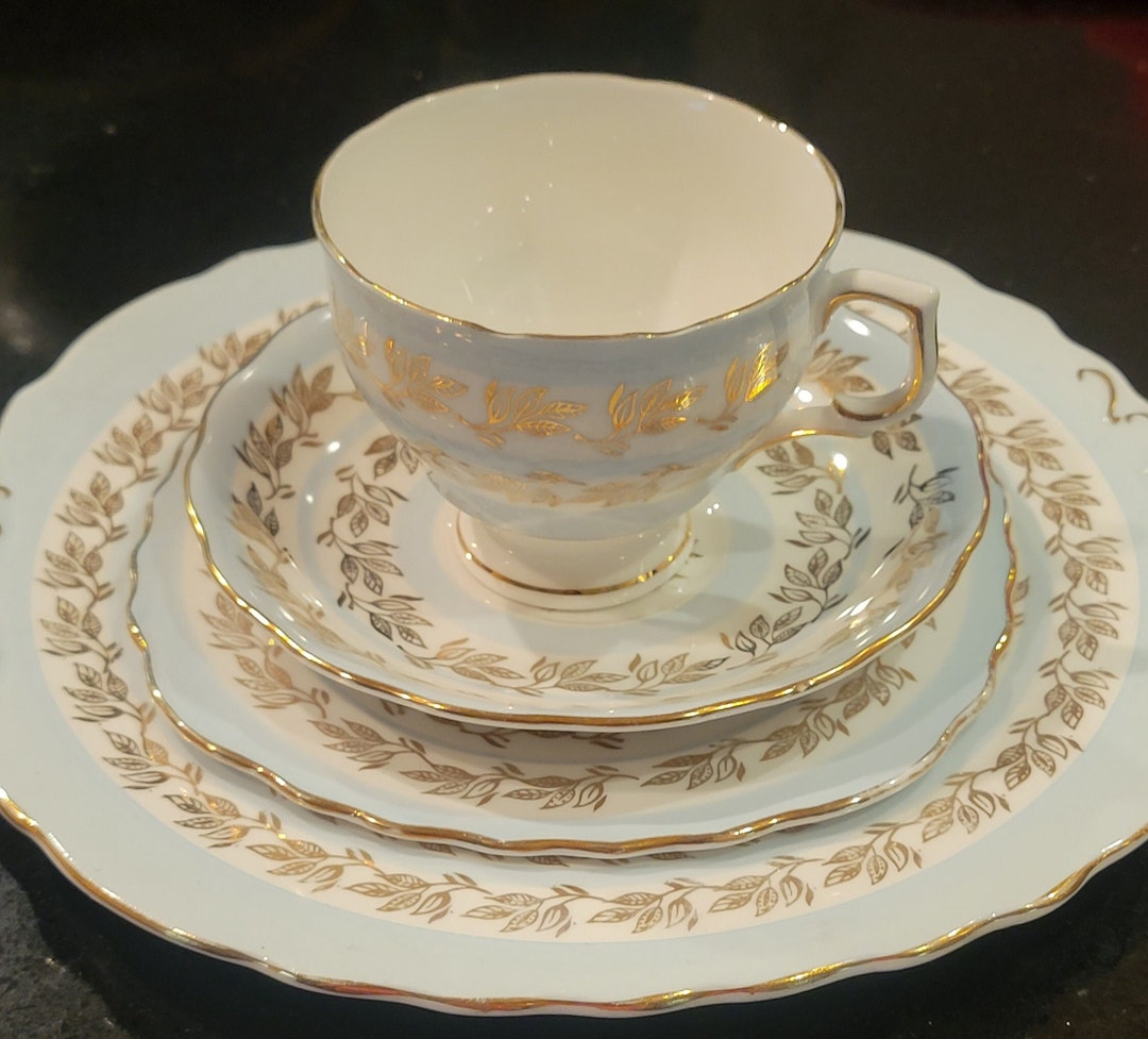 Vintage Colclough Bone China Cup, Saucer, Plates and Creamer Set - Etsy