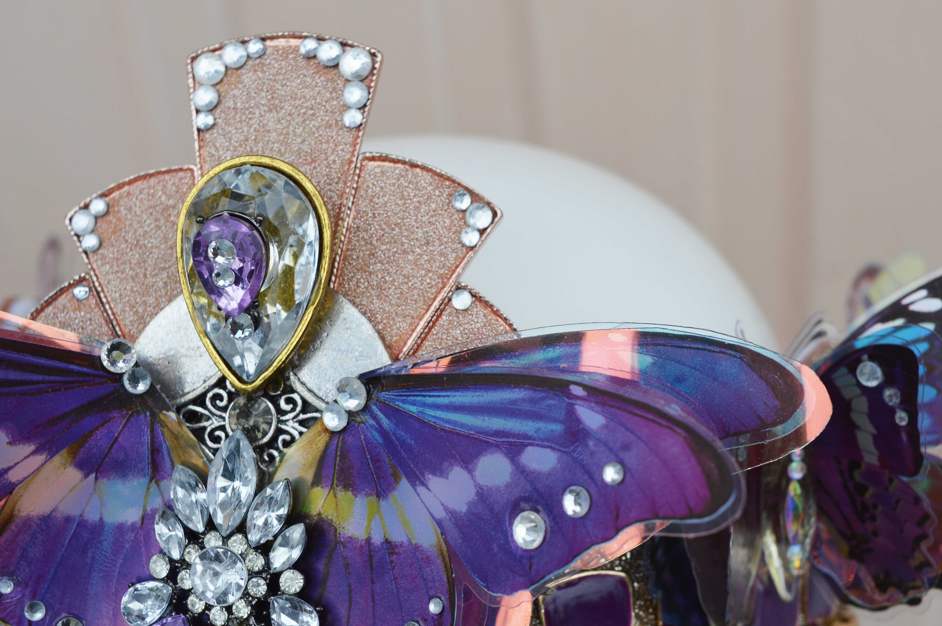 Purple Silk Moth Witch Fairy Holographic Butterfly Crystal Sunset ...