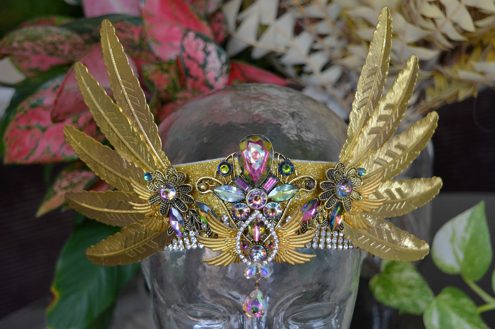 Aurora Borealis Valkyrie - Witch Fairy Wing Crystal Diamond Feather ...