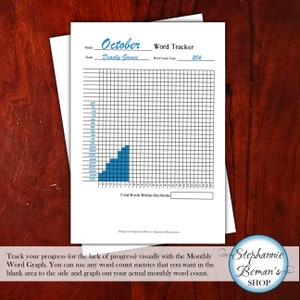 PRINTABLE Monthly Writing Tracker Word Count Graph for - Etsy