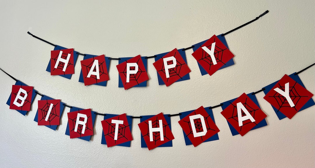 Spider-man Inspired Birthday Banner - Etsy