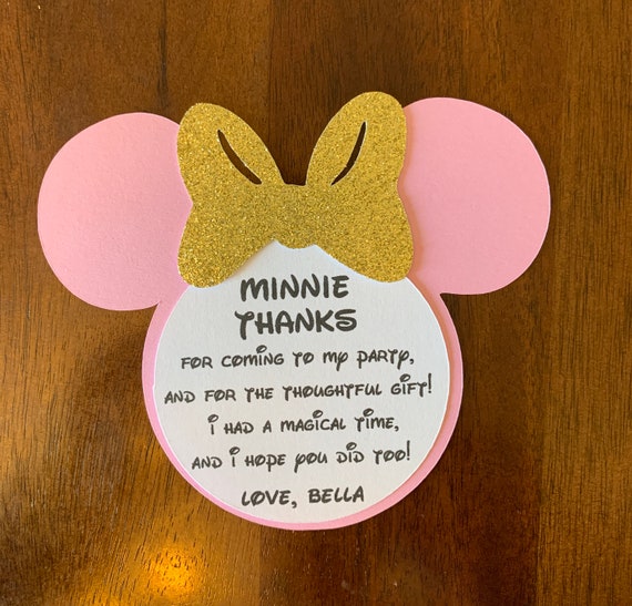 Minnie Mouse Thank You Cards Birthday Thank You Cards Minnie | Etsy