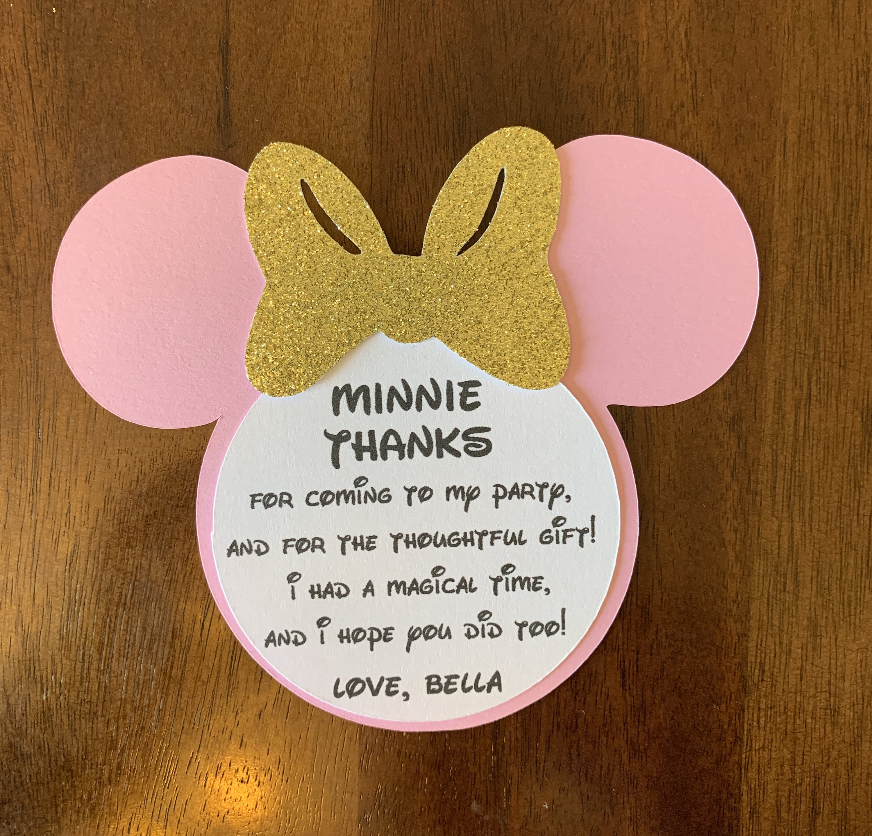 Minnie Mouse Thank You Cards, Birthday Thank You Cards, Minnie Mouse - Etsy