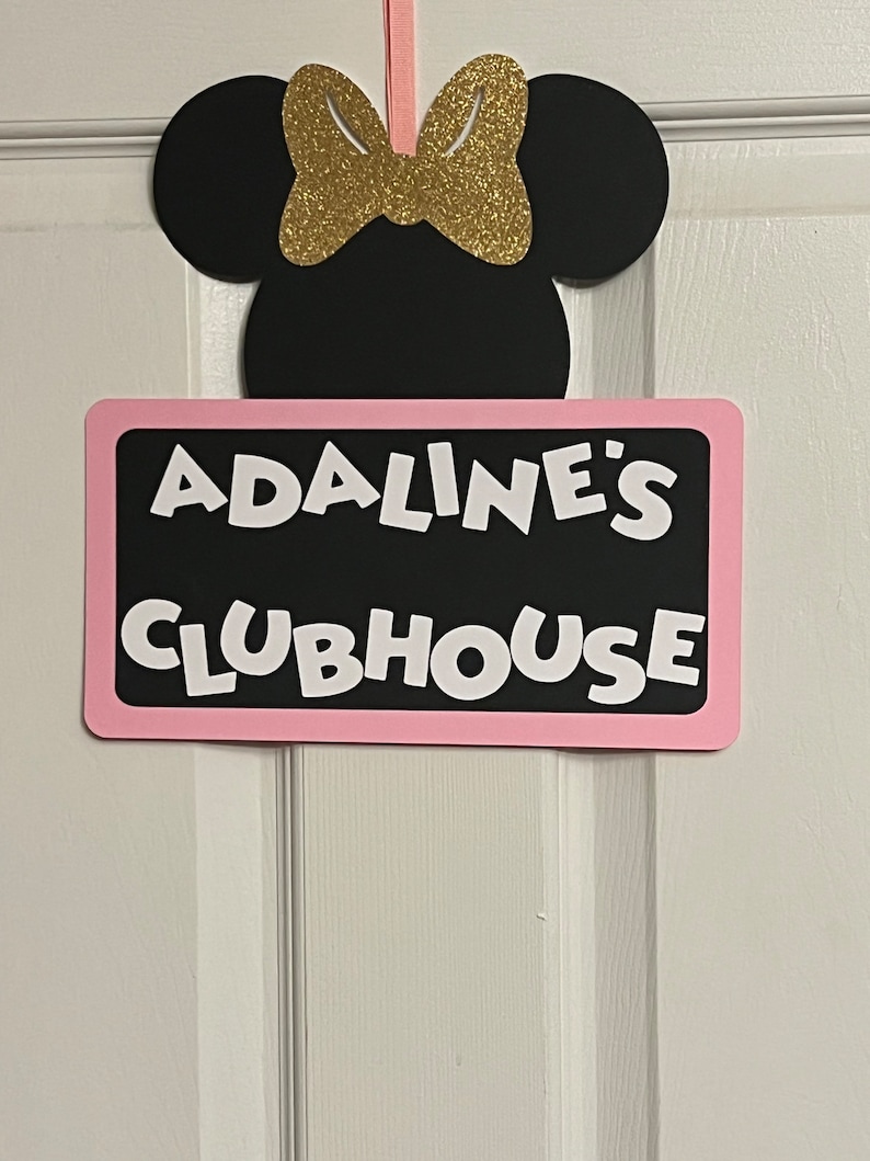 Clubhouse Door Sign, Minnie Mouse Birthday, Minnie Mouse Door Sign ...
