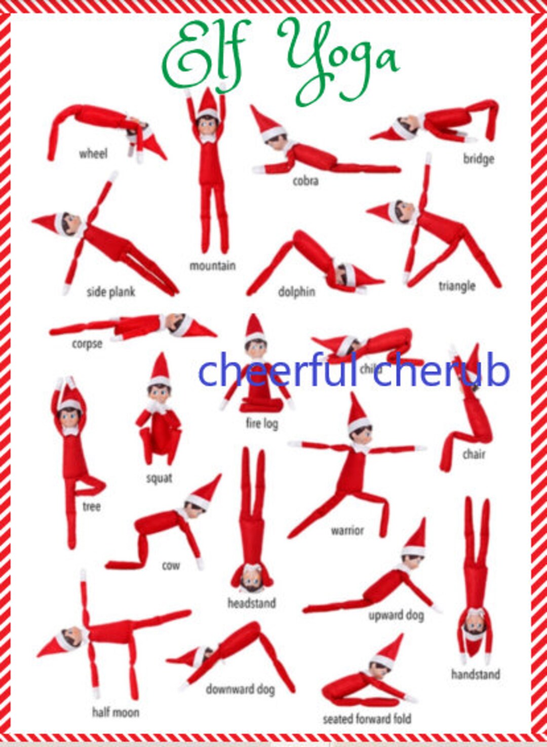 Elf YOGA Poster Set With Mat Prop Staging Activity Antics Shenanigans ...