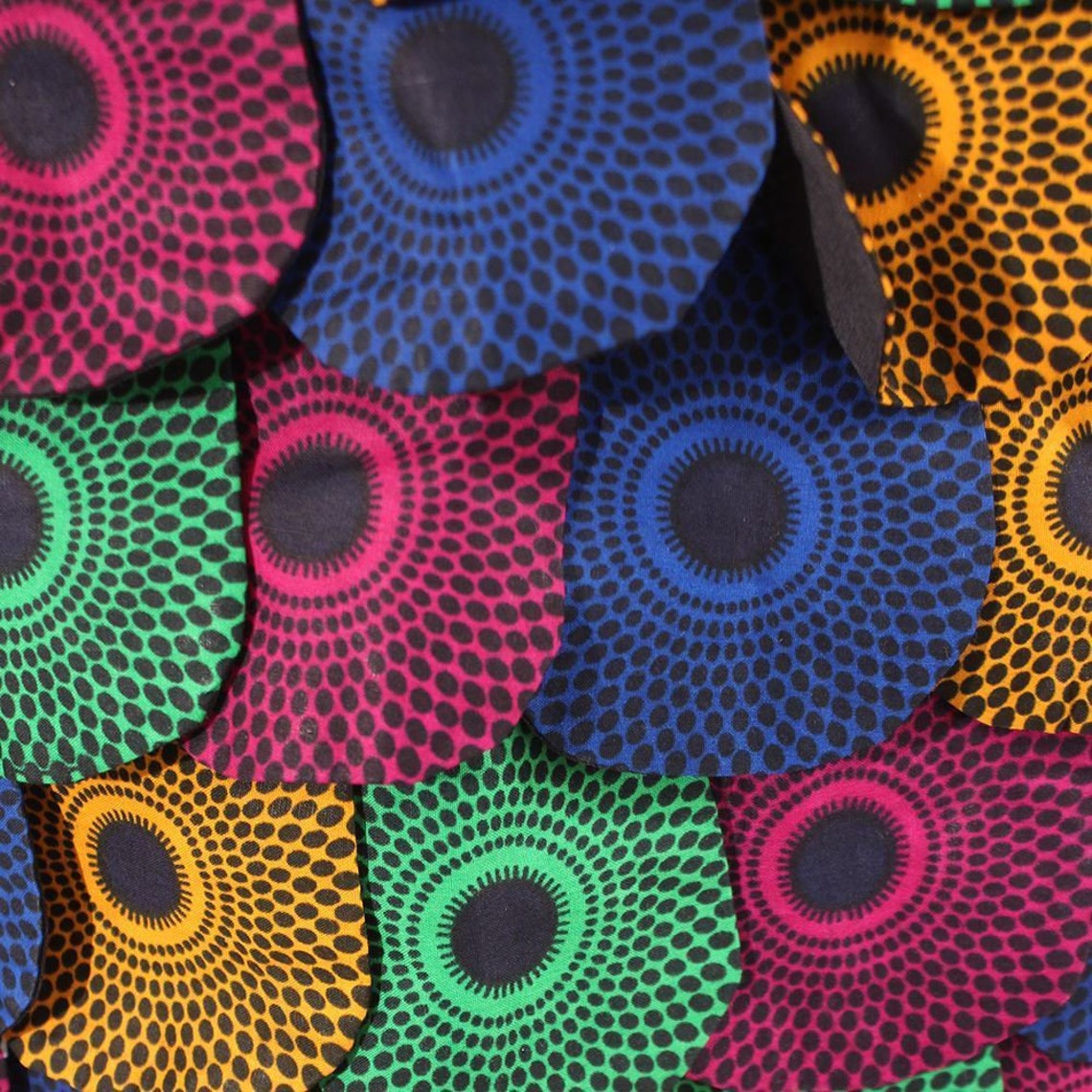 Multi-Color Circle Print Capette with Pop Of Red | Etsy