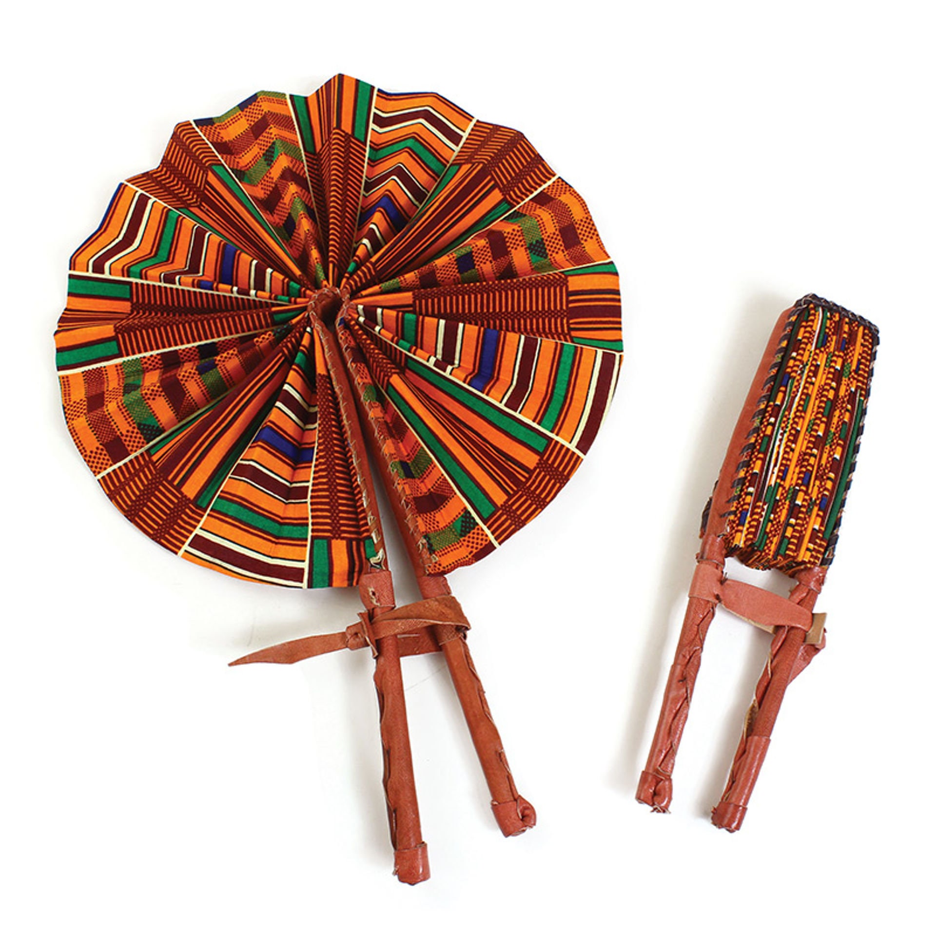 6 African Print Folding Fans, Measure 9” Long, When Unfolded It is 12 ...