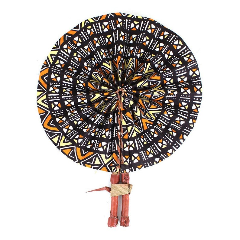 6 African Print Folding Fans, Measure 9” Long, When Unfolded It is 12 ...