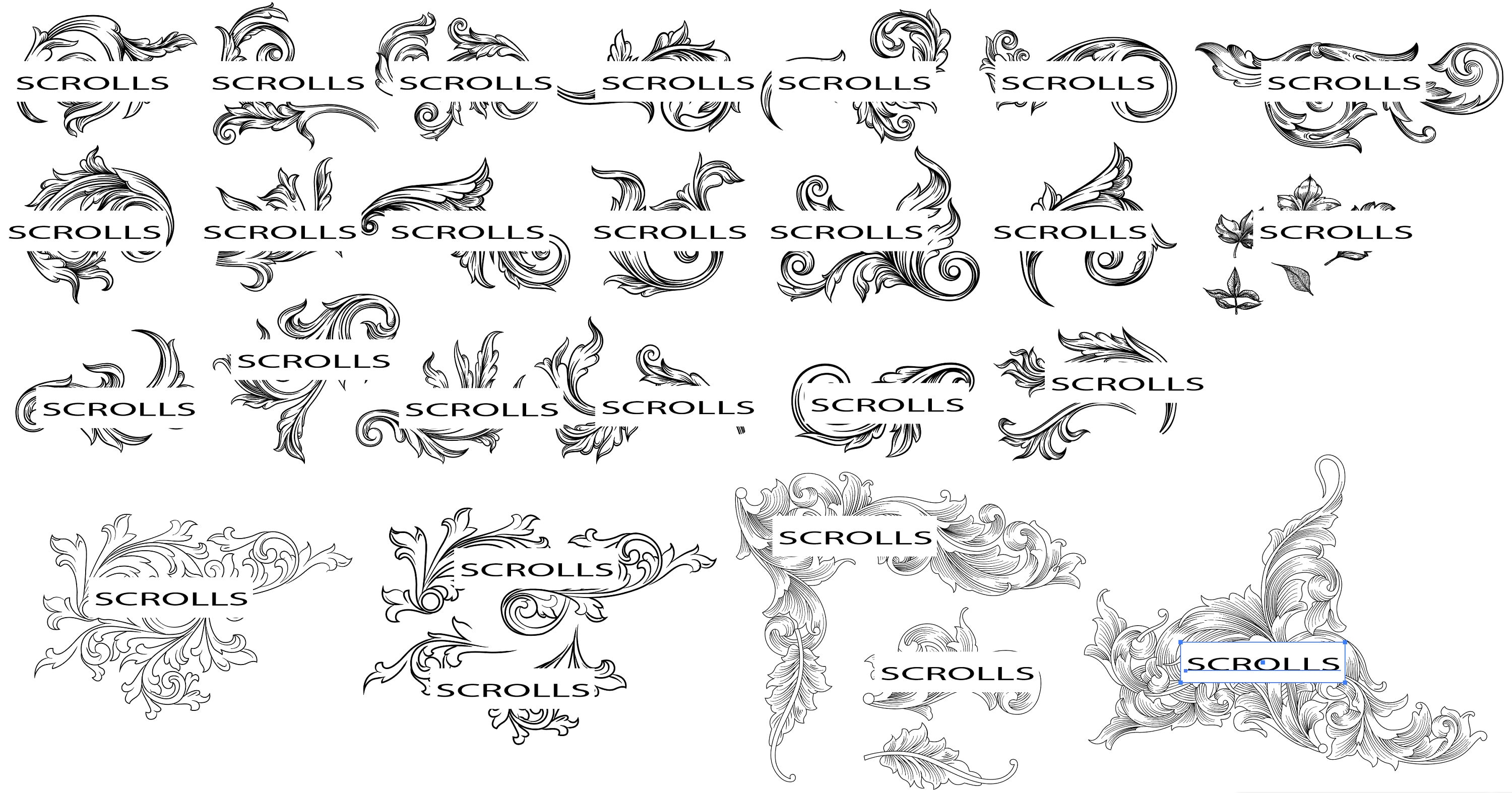 Scroll Pack for Laser Engraving - Etsy