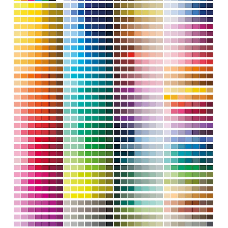 Sublimation Color Chart - Etsy