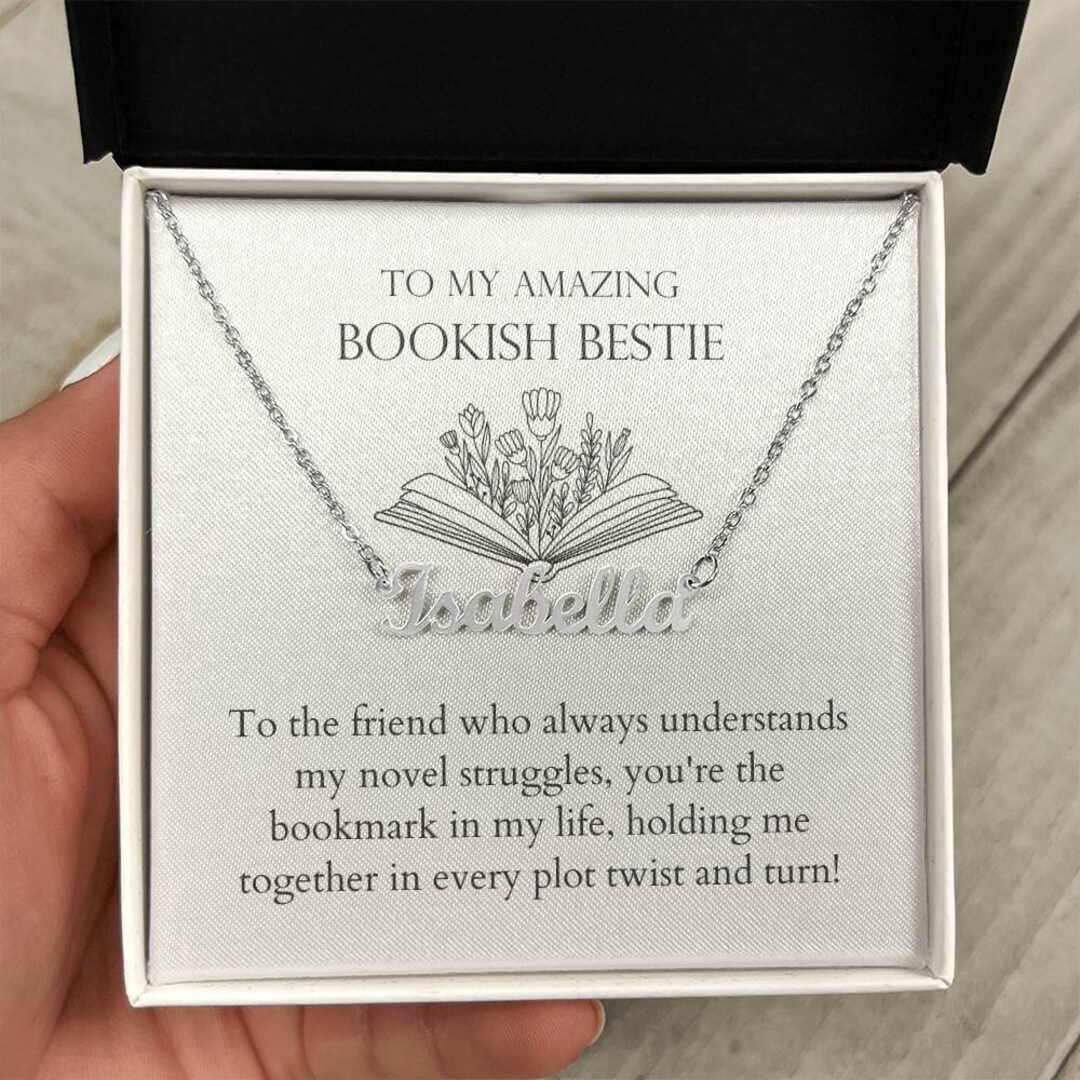 Book Bestie Gift for Best Friend Female, Read More Books Bff Necklace ...
