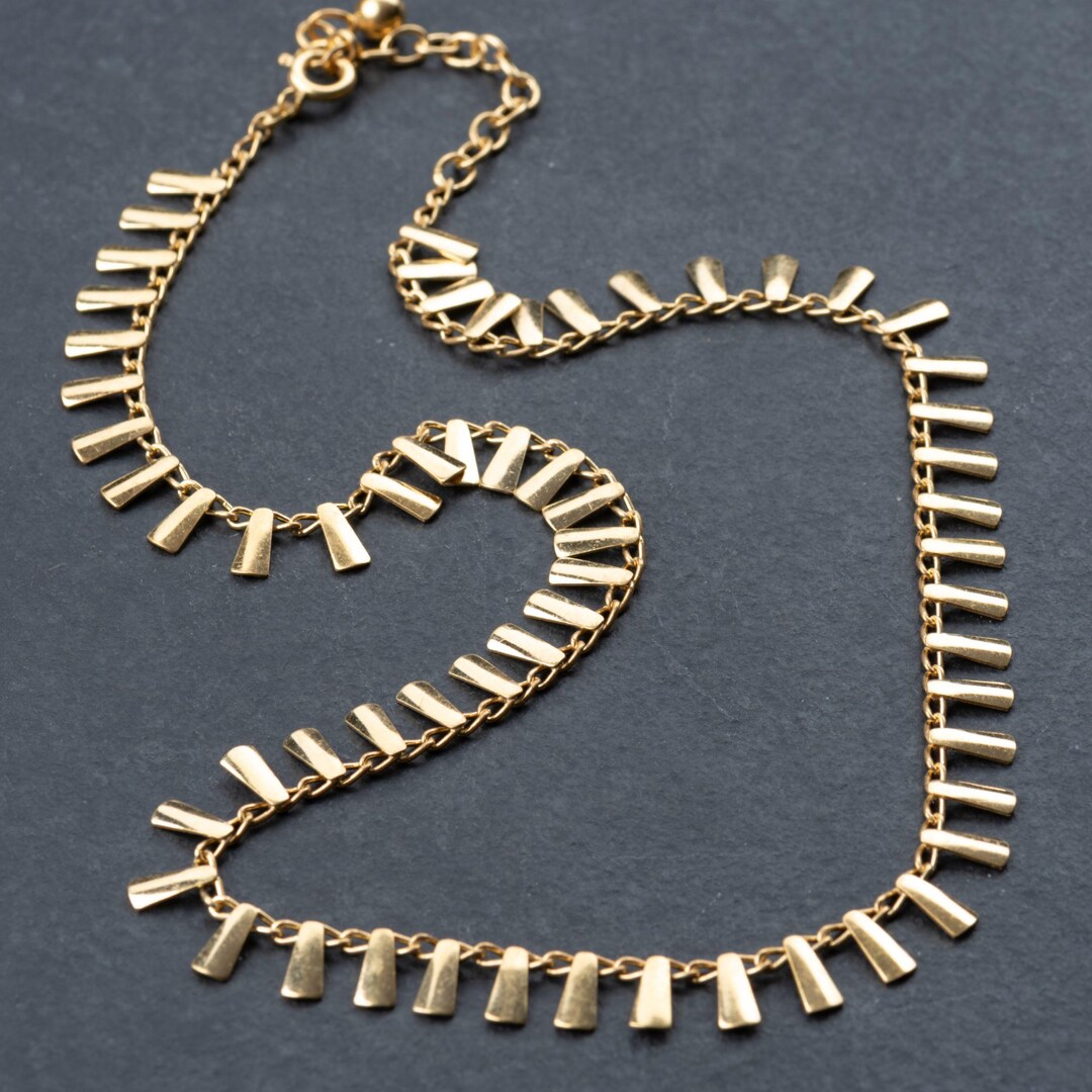 Vintage Necklace Plate, 835 Silver, Replated With 18k Yellow Gold ...