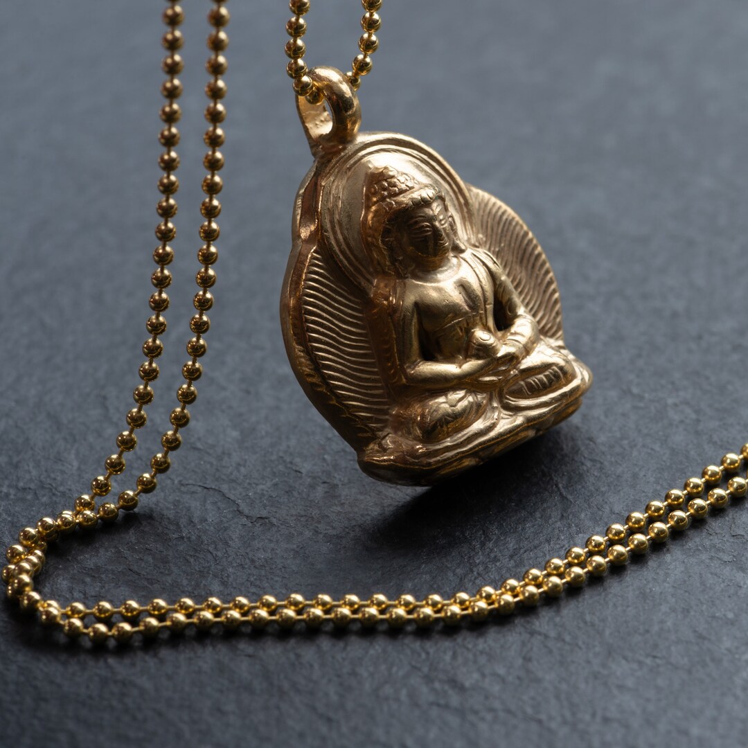 Vintage Buddha Pendant, Ball Chain, Completely Refurbished, 925 Silver ...