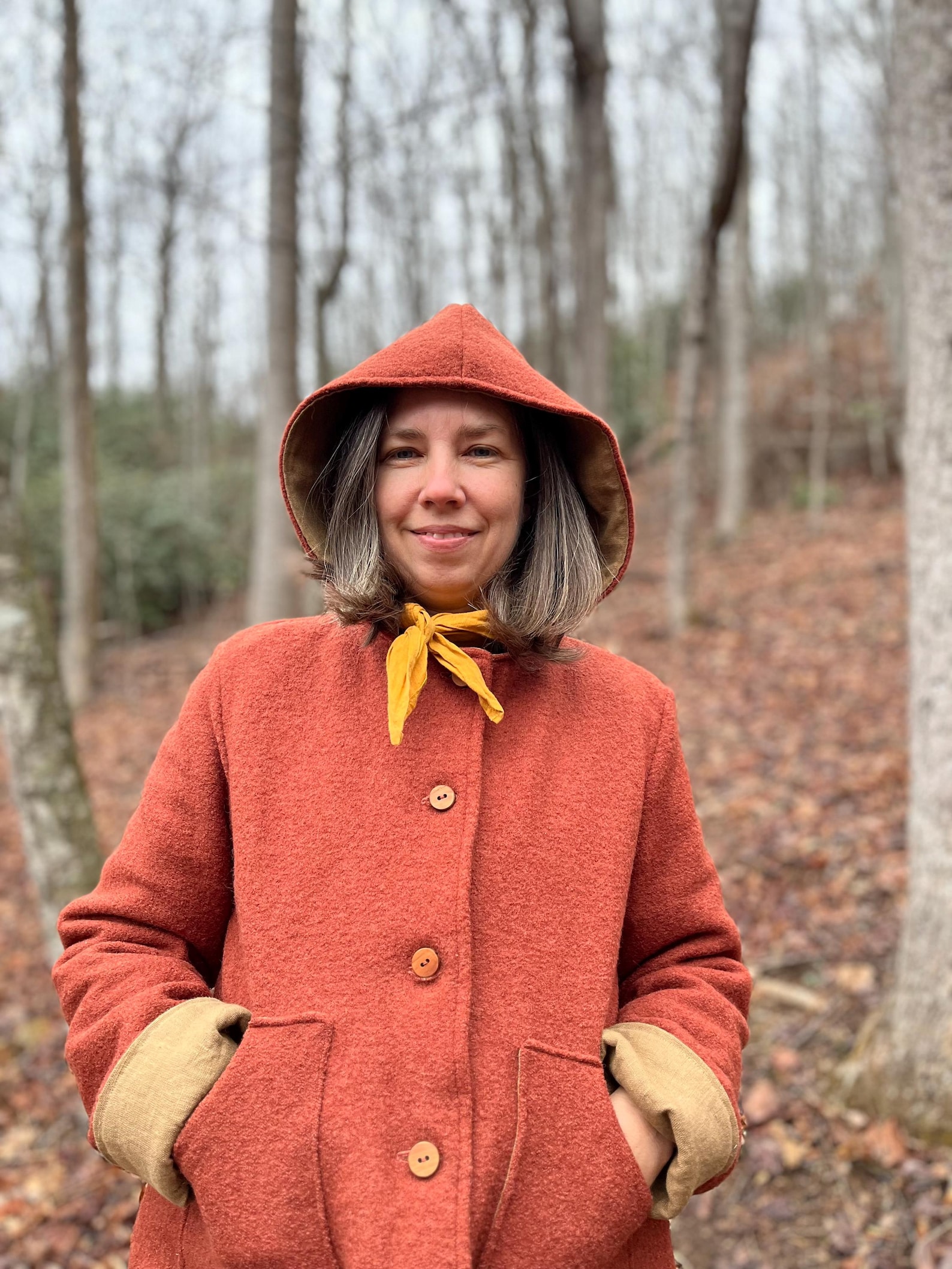 Woodland Jacket - Hooded Boiled Wool Jacket With Wooden Buttons and ...