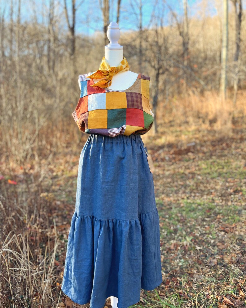 Patchwork Linen Tank - Etsy