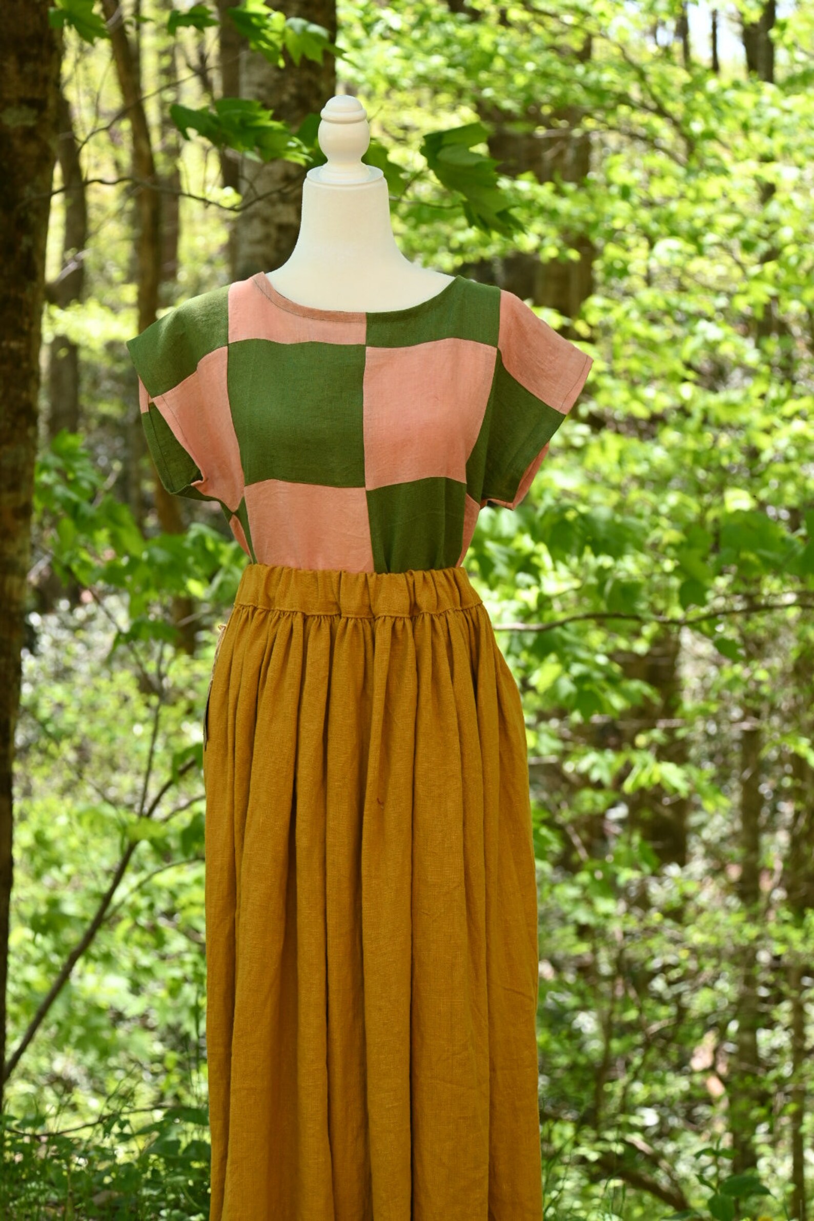 Linen Patchwork Easy Boxy Top Summer Top, Handmade, Patchwork, Simple ...