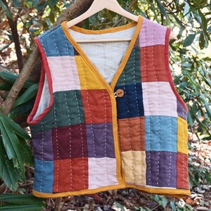 Quilted Patchwork Vest - Etsy