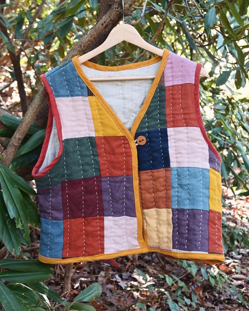 Quilted Patchwork Vest - Etsy