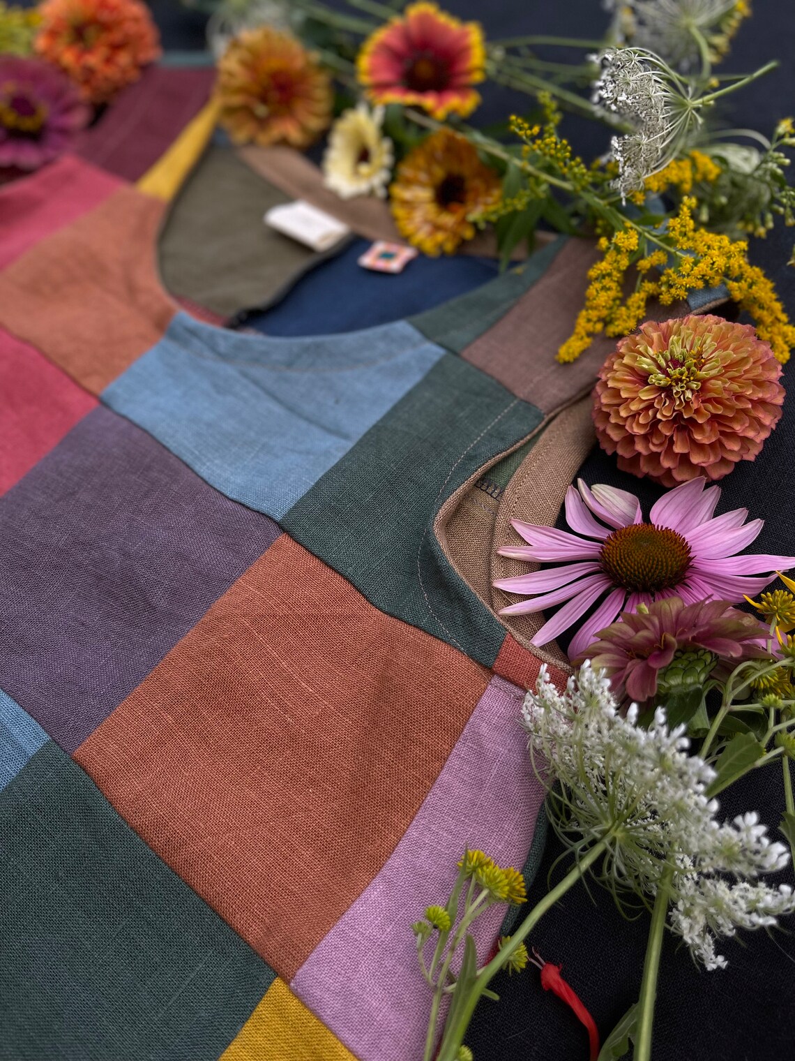 Patchwork Linen Tank - Etsy