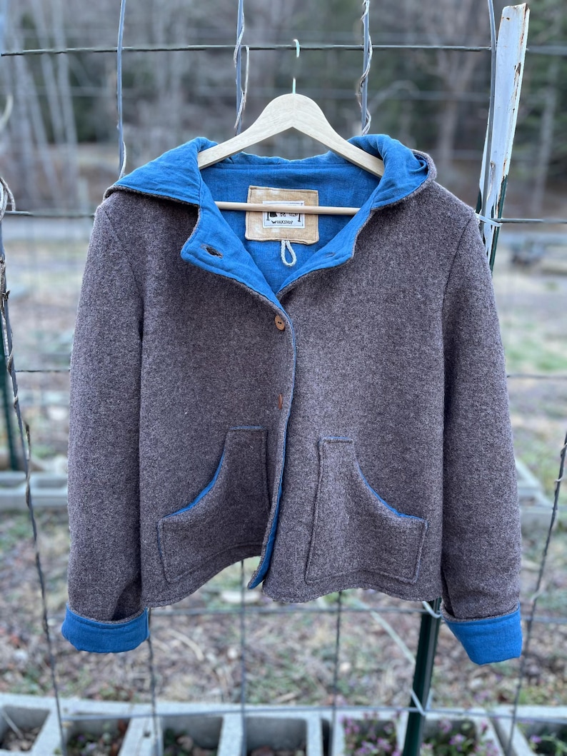 Woodland Jacket - Hooded Boiled Wool Jacket With Wooden Buttons and ...