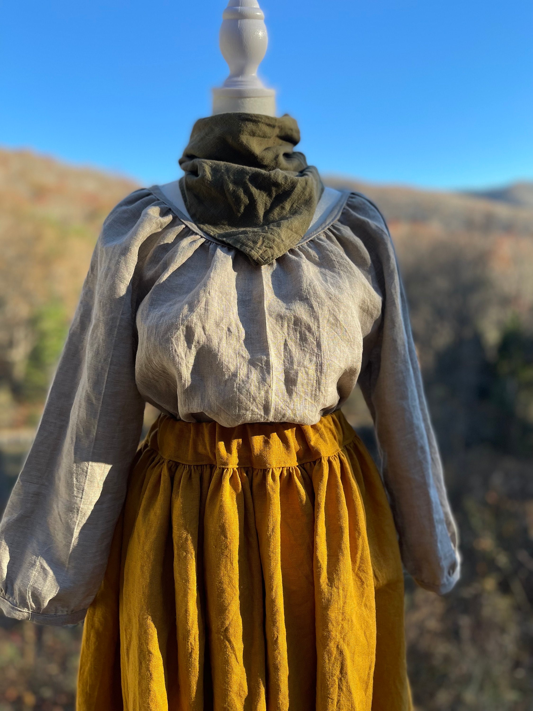 Linen Peasant Blouse - Etsy