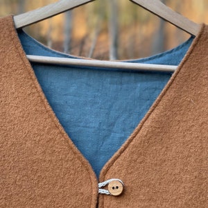 The Villager Boiled Wool/linen Vest - Etsy