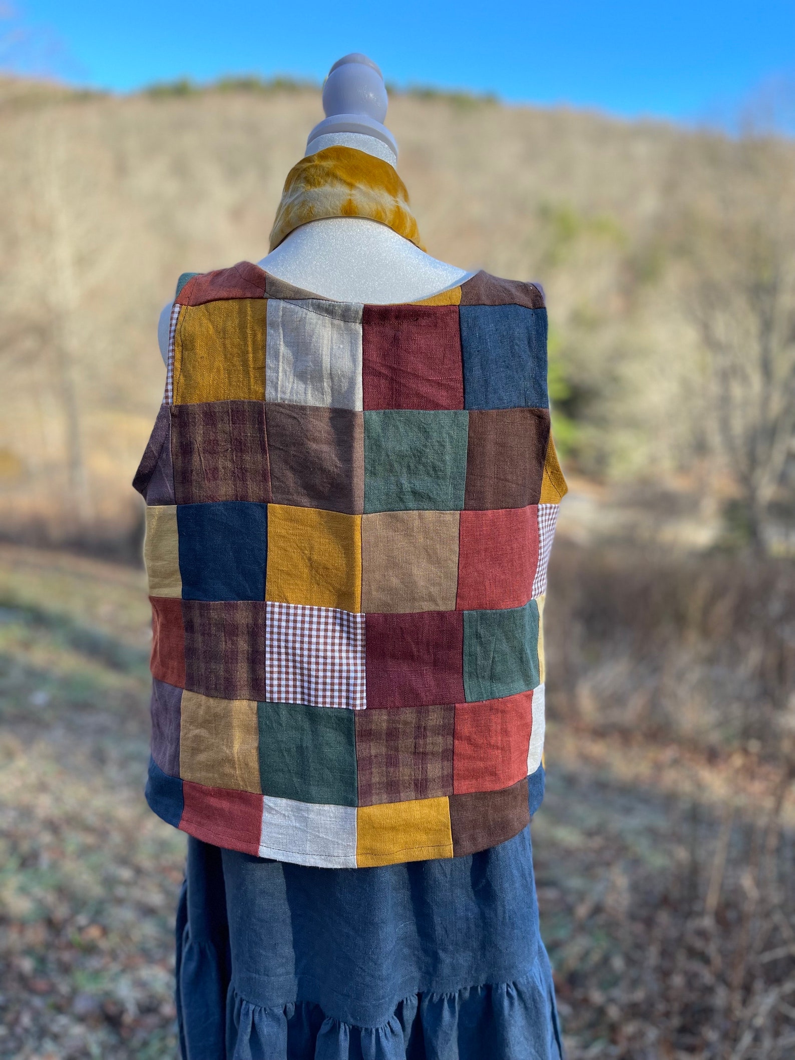 Patchwork Linen Tank - Etsy