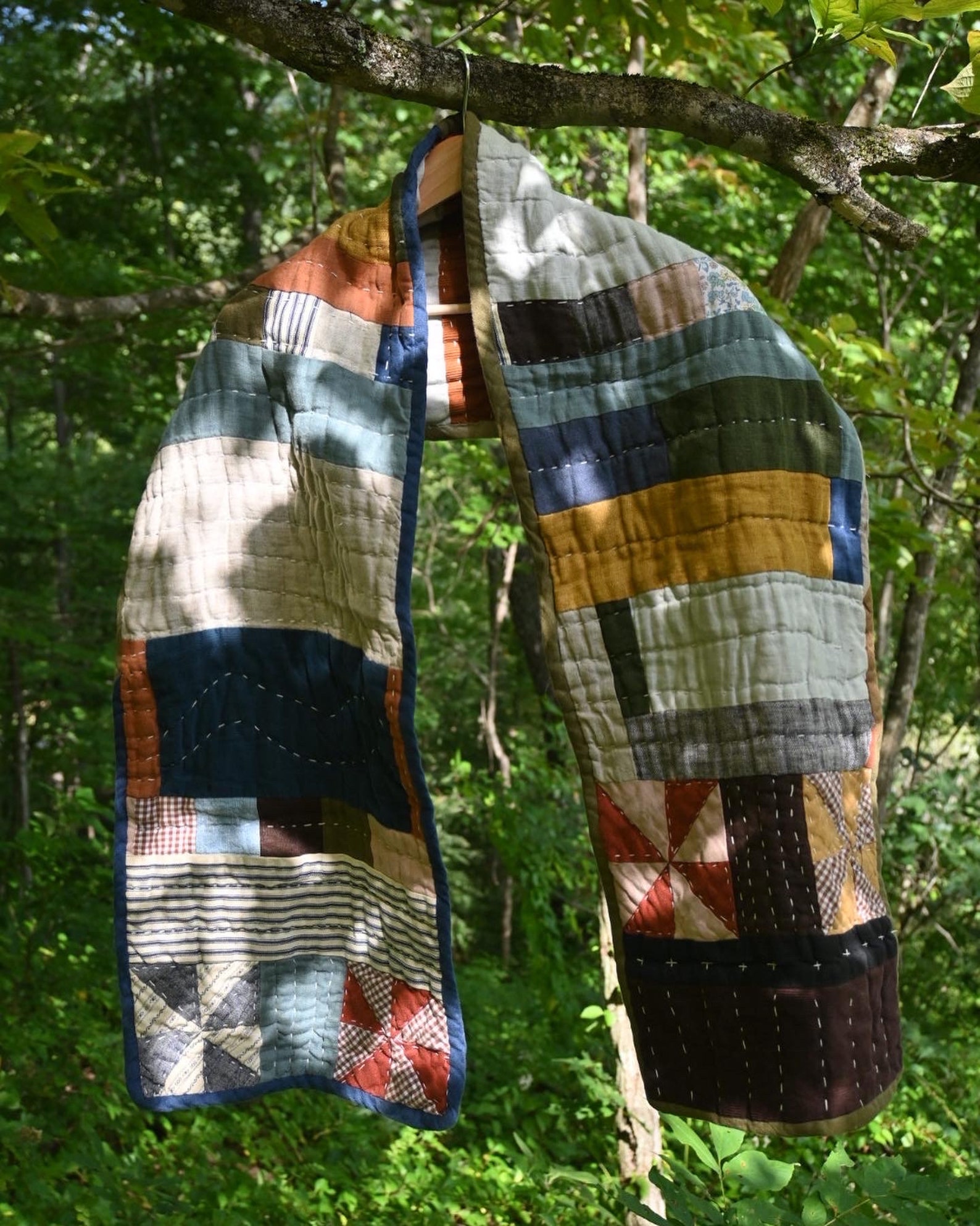 Hand Quilted Patchwork Scarf - Etsy