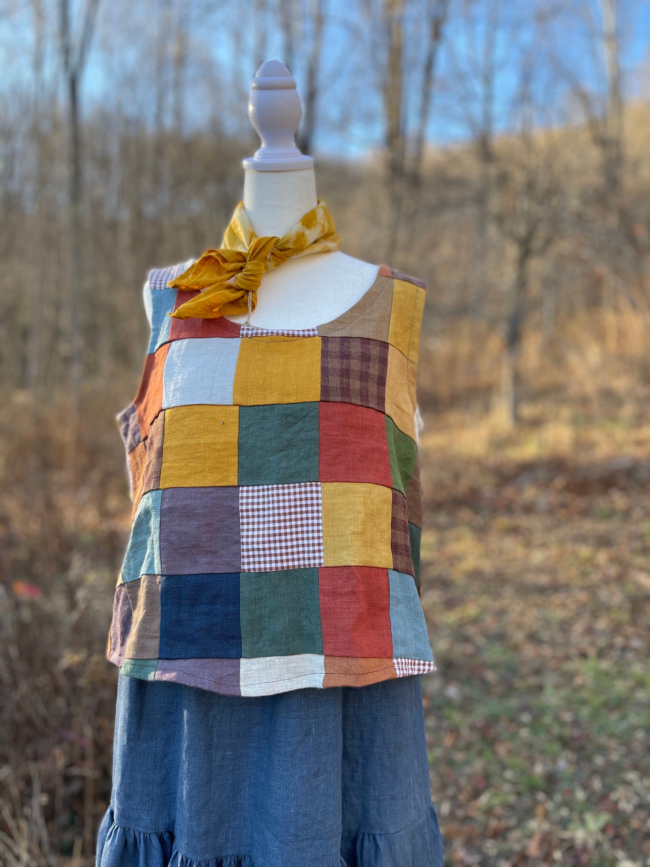 Patchwork Linen Tank - Etsy