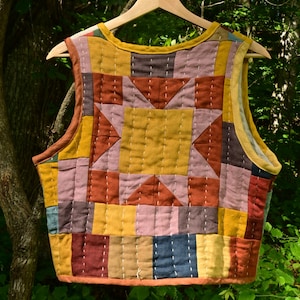 Quilted Patchwork Vest - Etsy