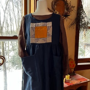 Homesteading Pinafore - Linen Patchwork Pinafore - Etsy