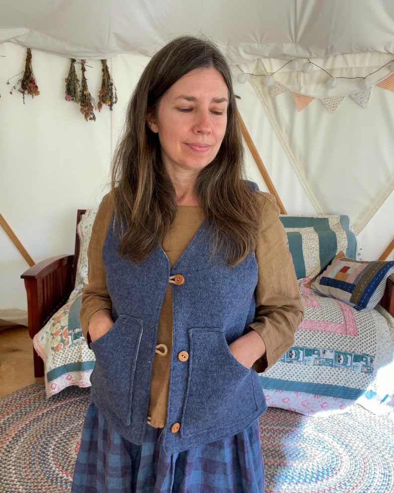 The Villager - Boiled Wool/linen Vest - Etsy