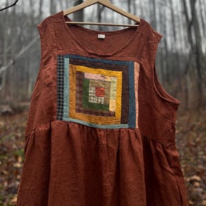 Homesteading Pinafore - Linen Patchwork Pinafore - Etsy