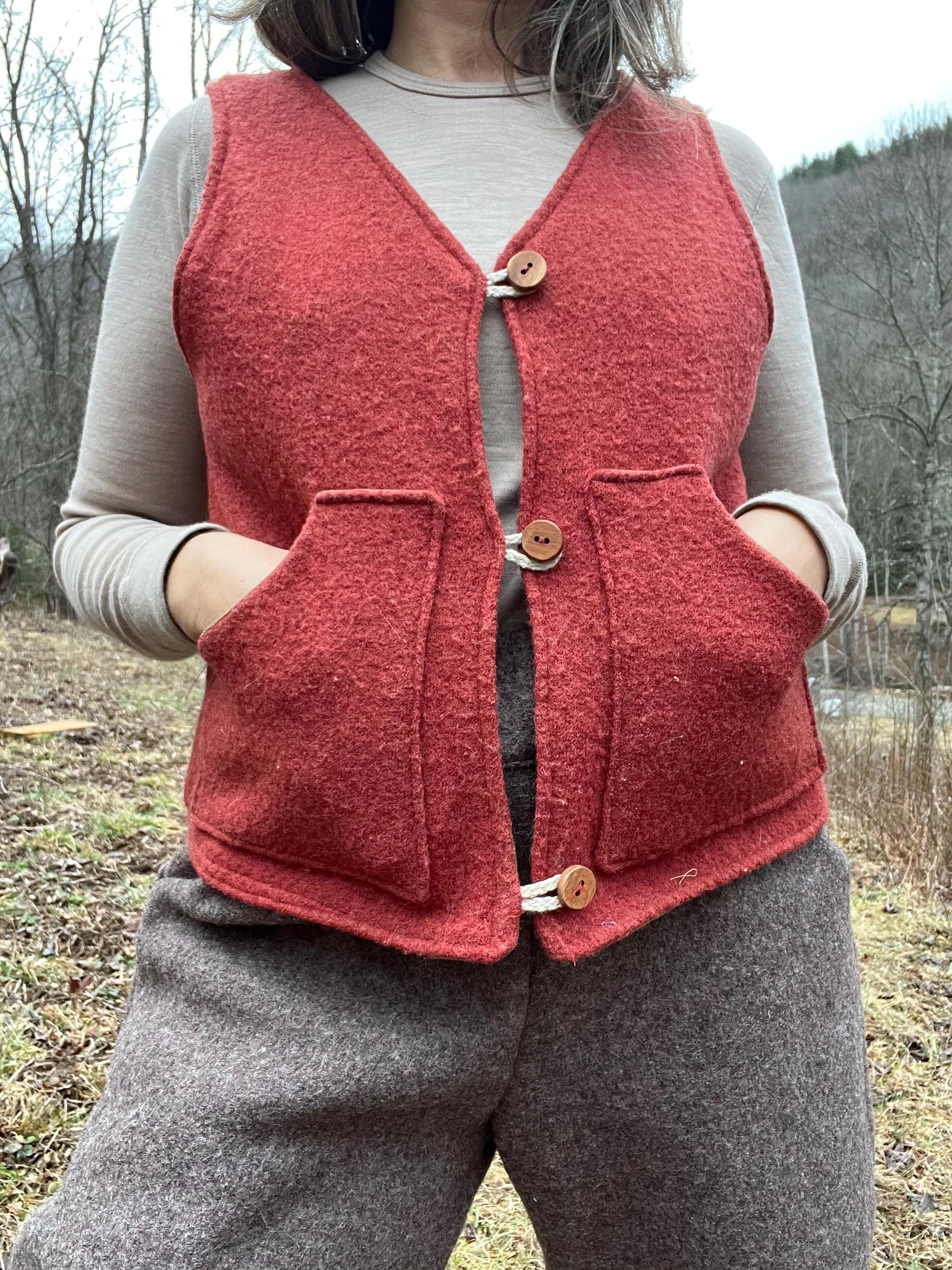 The Villager - Boiled Wool/linen Vest - Etsy