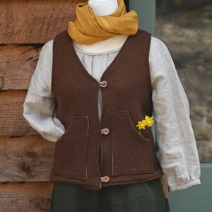 The Villager Boiled Wool/linen Vest - Etsy