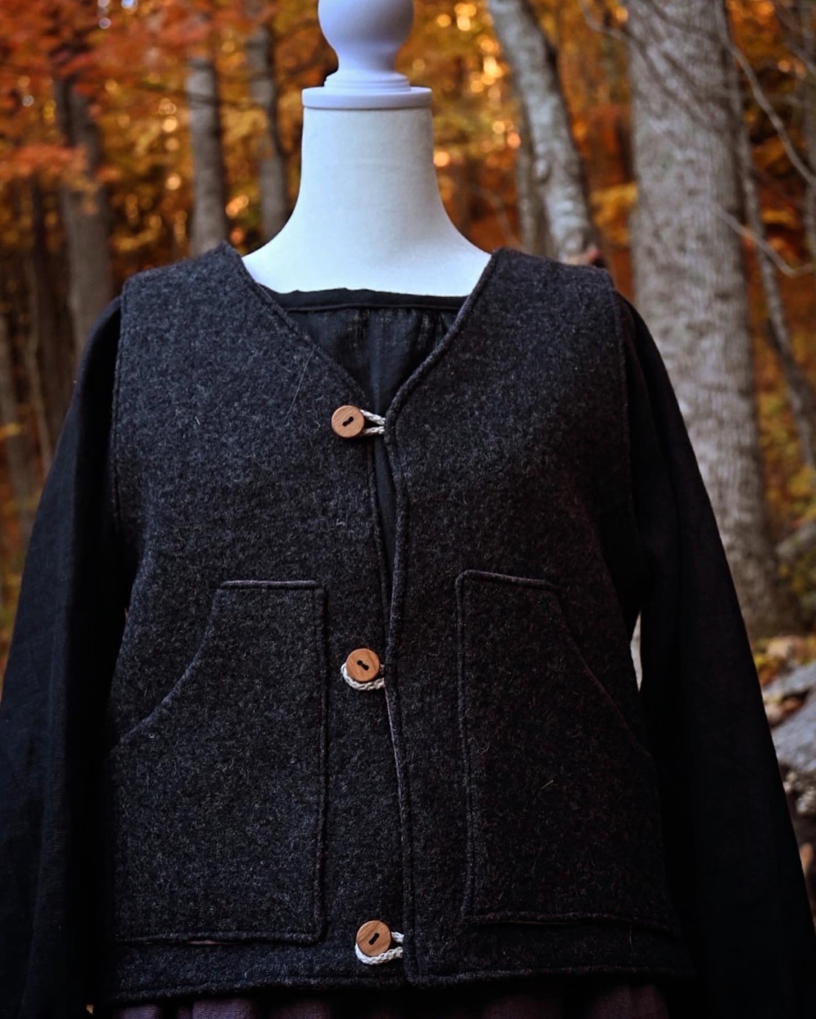 The Villager - Boiled Wool/linen Vest - Etsy