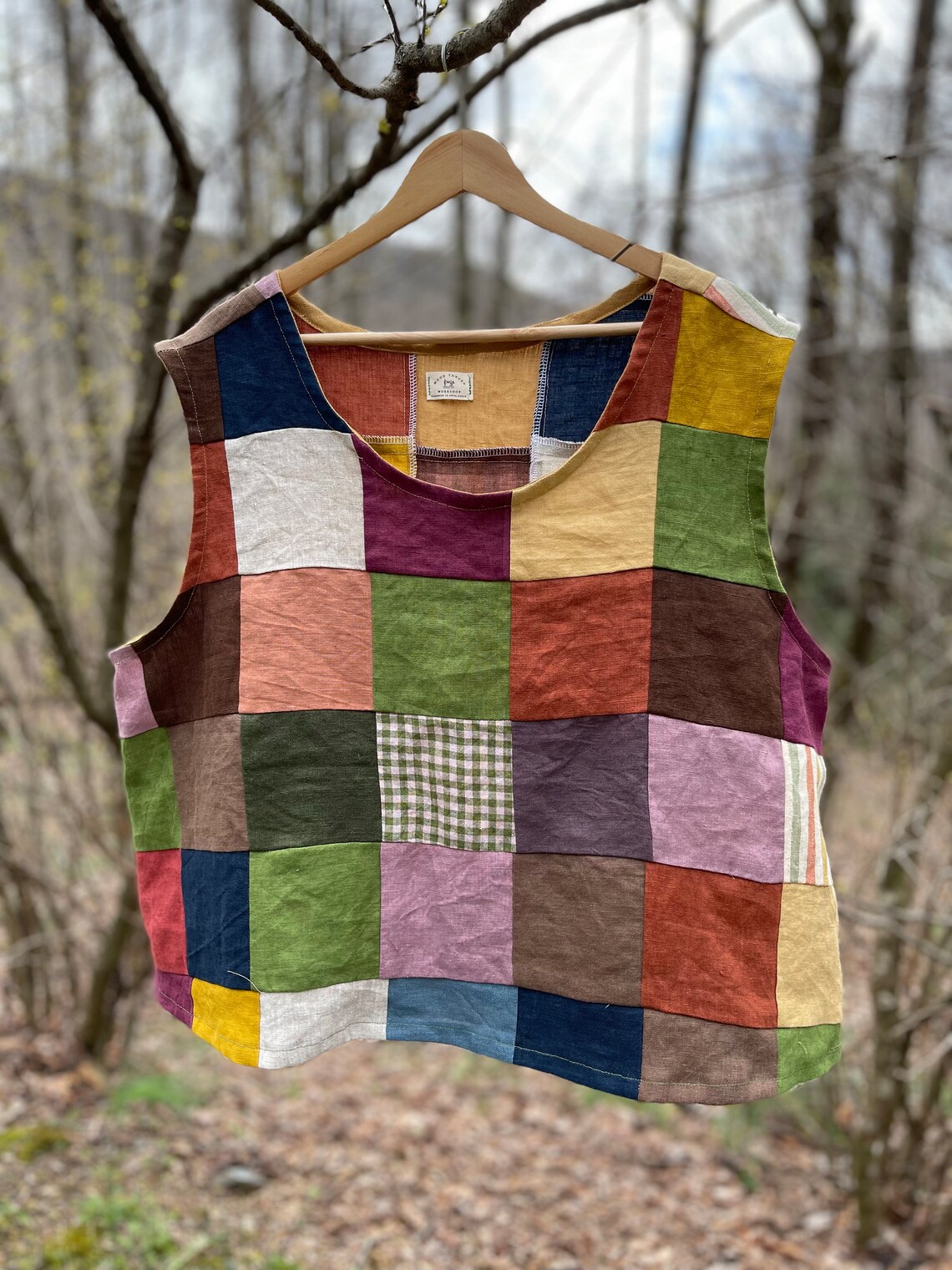 Patchwork Linen Tank - Etsy