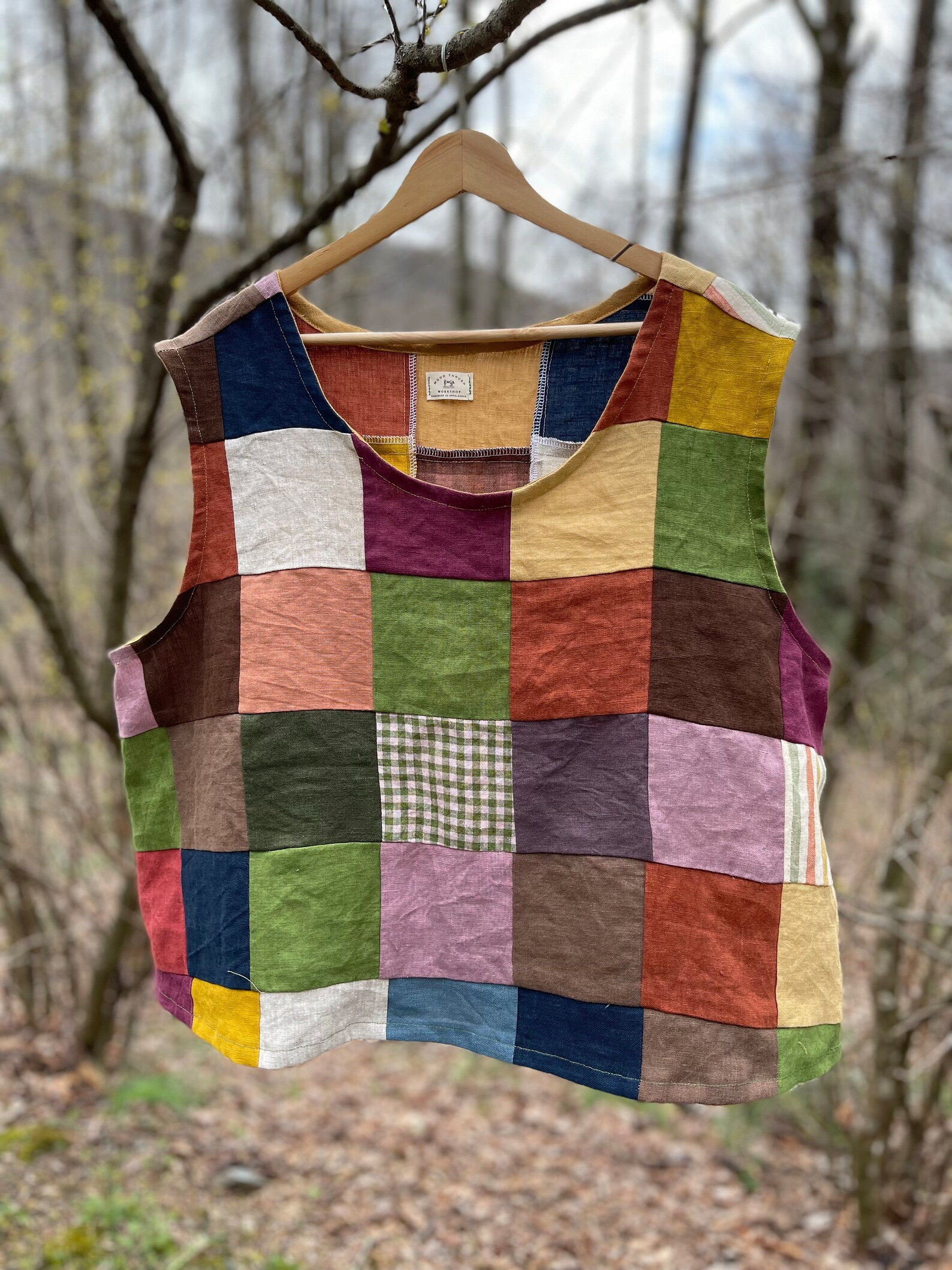 Patchwork Linen Tank - Etsy