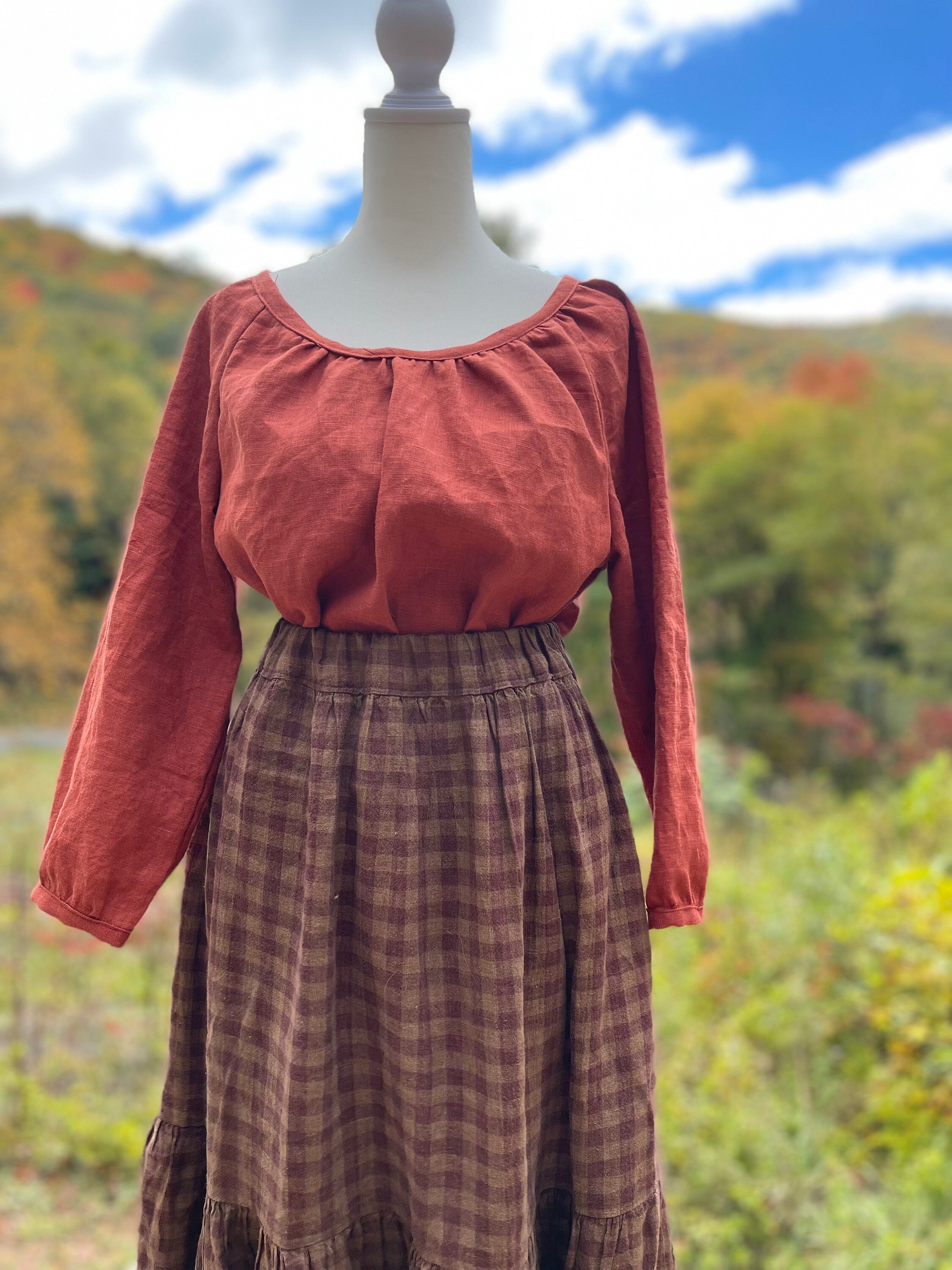 Linen Peasant Blouse - Etsy